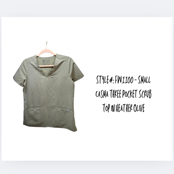 Figs | Tops | Figs Heather Olive Moss Scrub Top | Poshmark